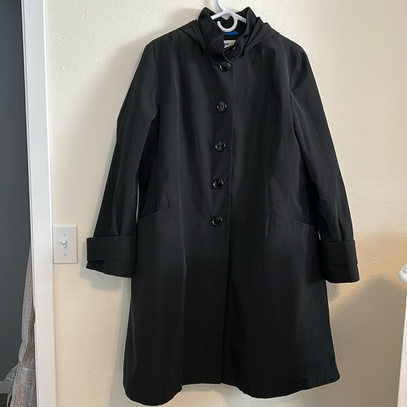 Jane Post | Jackets & Coats | Jane Post Black Rain Trench Coat Wool ...